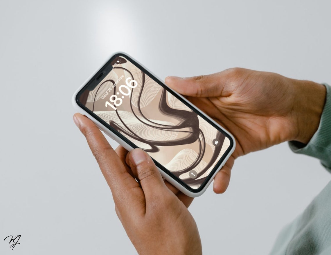 Earthy Beige Aesthetic Lockscreen Wallpaper for iPhone Home Screen ...
