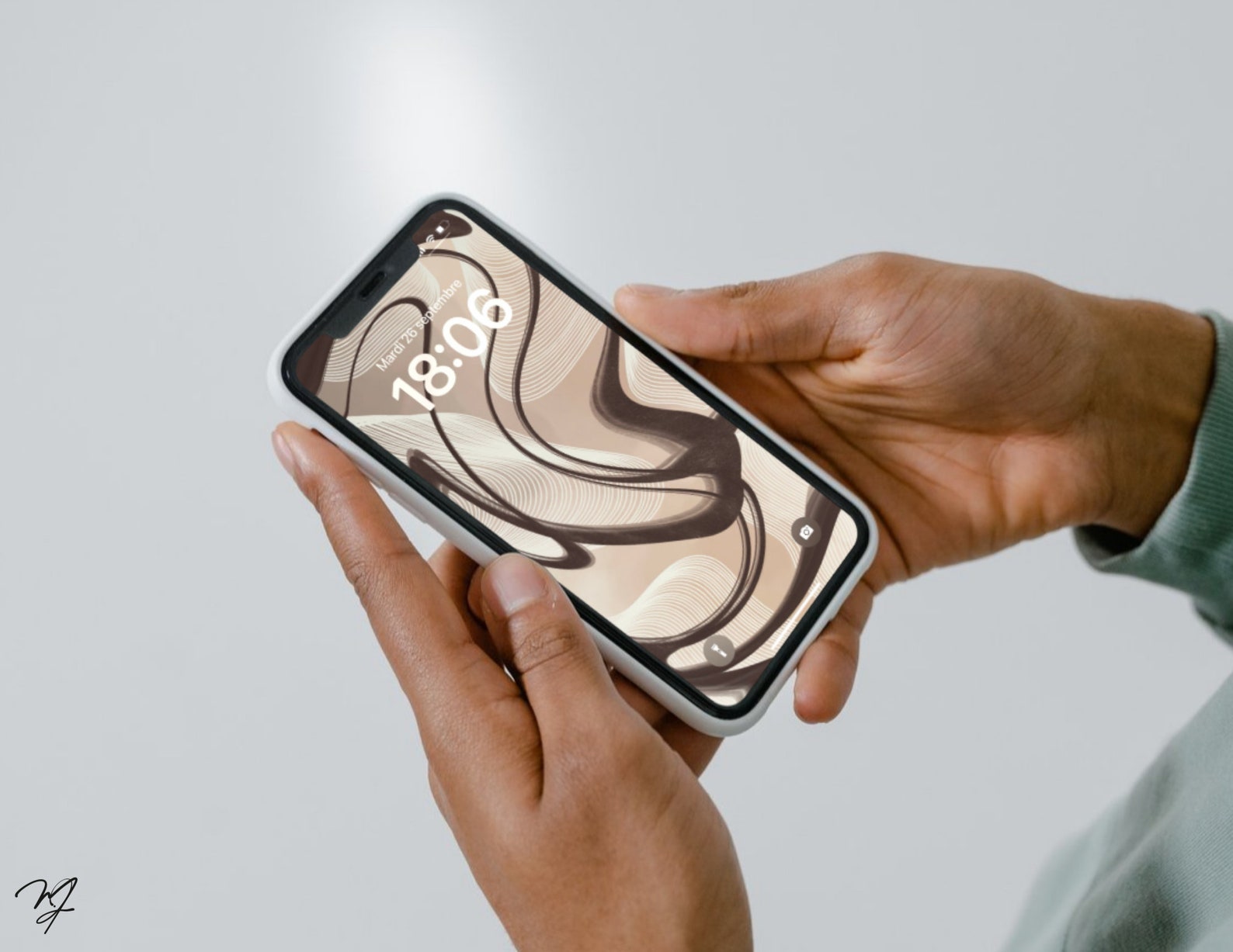 Earthy Beige Aesthetic Lockscreen Wallpaper for iPhone Home Screen ...