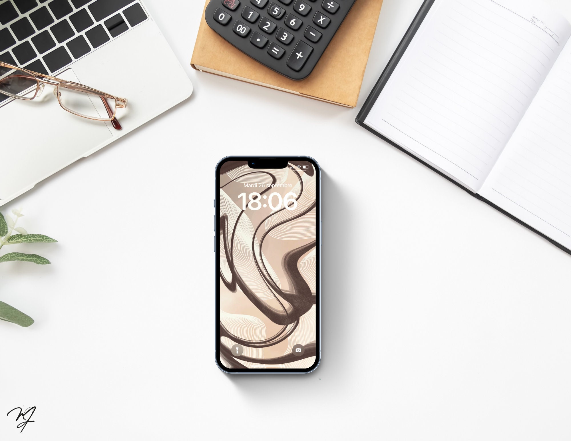 Earthy Beige Aesthetic Lockscreen Wallpaper for iPhone Home Screen ...