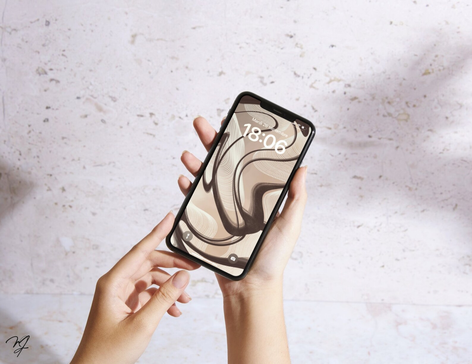 Earthy Beige Aesthetic Lockscreen Wallpaper for iPhone Home Screen ...