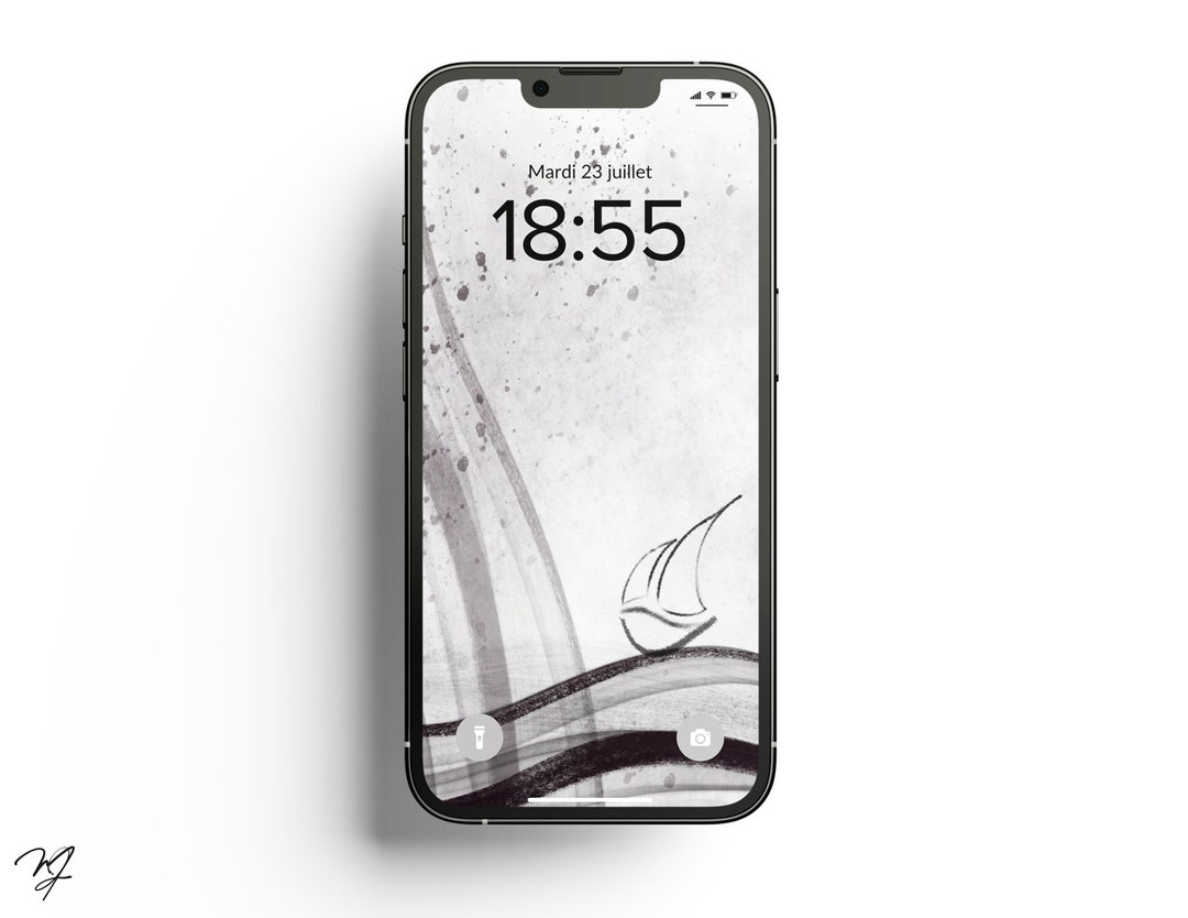 Abstract Nautical Grey Art for Ios Wallpaper, Sailboat Mobile Wallpaper ...