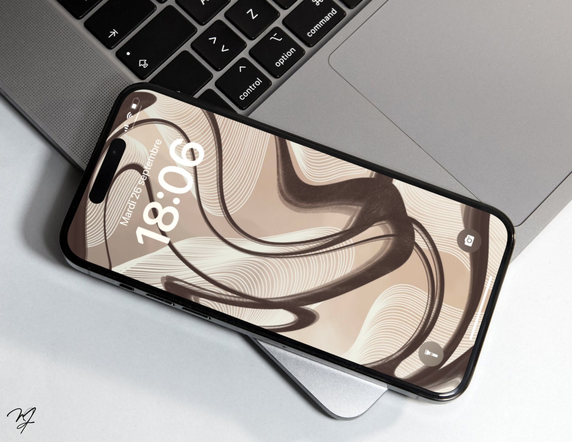 Earthy Beige Aesthetic Lockscreen Wallpaper for iPhone Home Screen ...