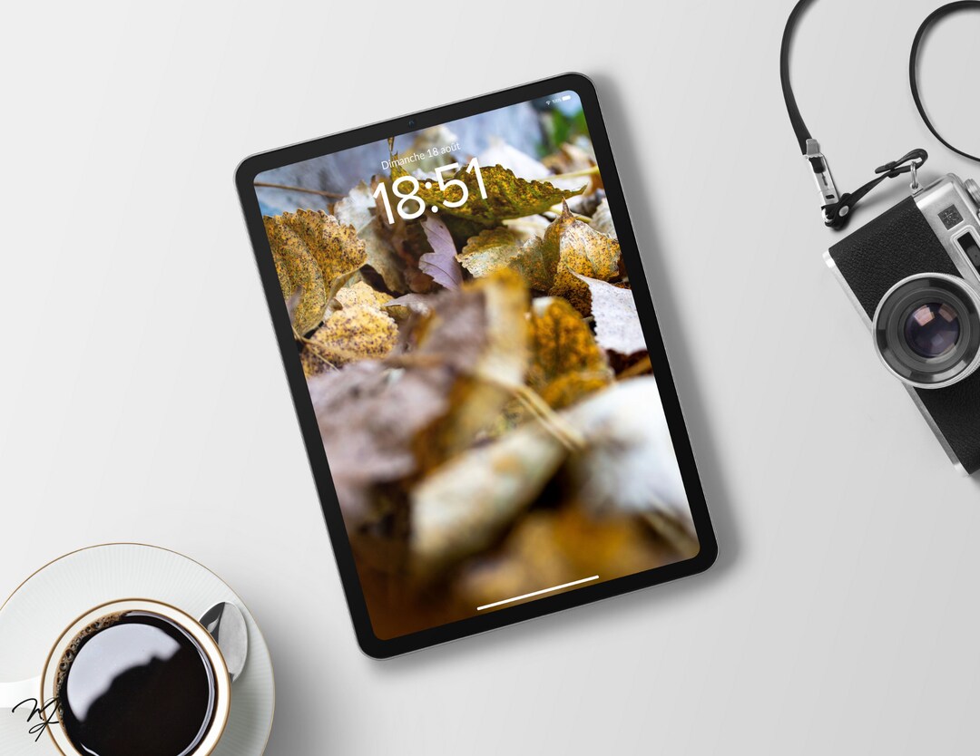 Fall iPad Wallpaper Digital Download, Cozy Autumn Leaves Wallpaper ...