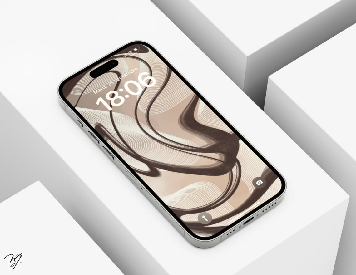 Earthy Beige Aesthetic Lockscreen Wallpaper for iPhone Home Screen ...