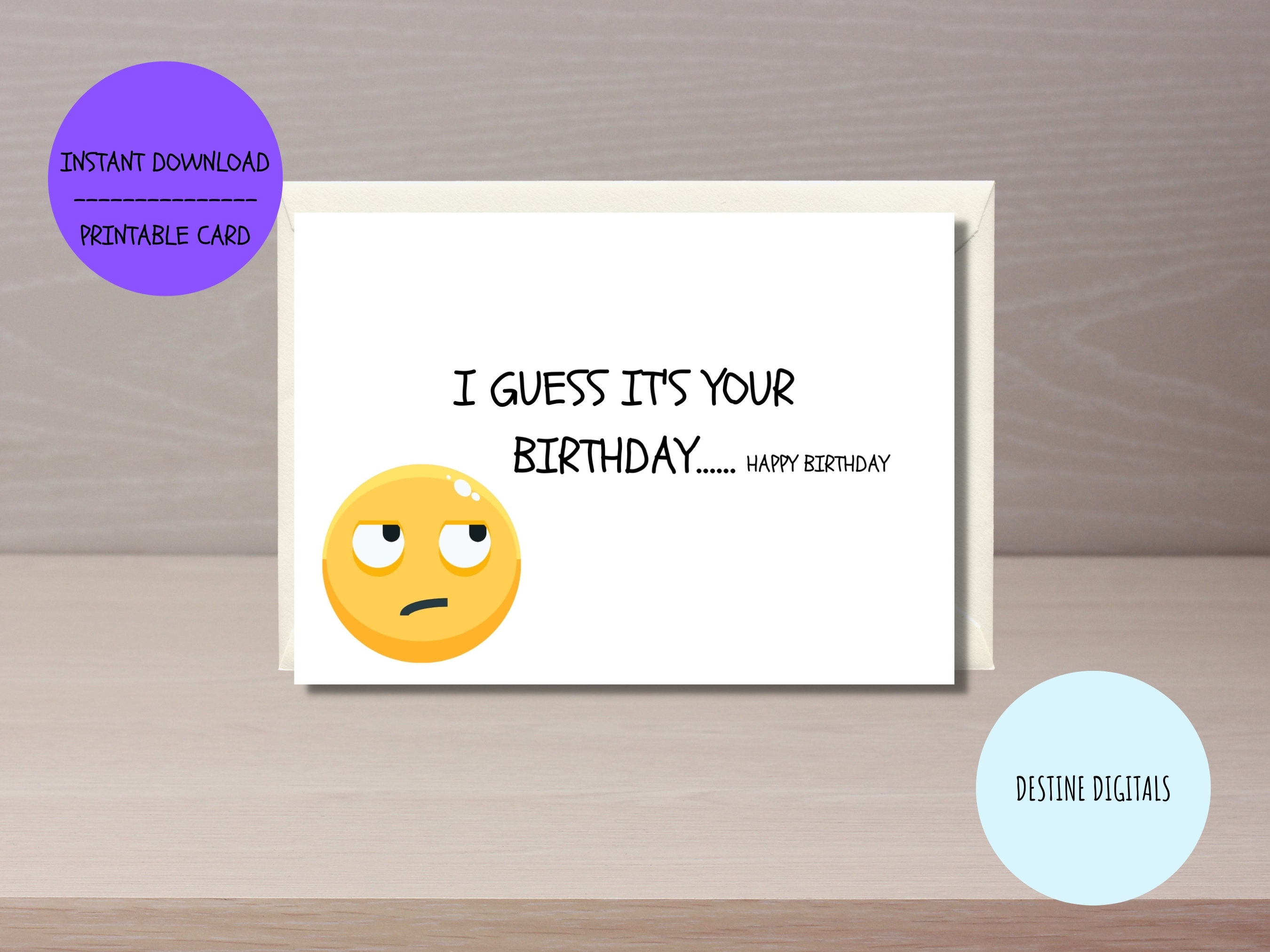 Funny Birthday Card, Rude Birthday Card, Card for Friend, Printable ...