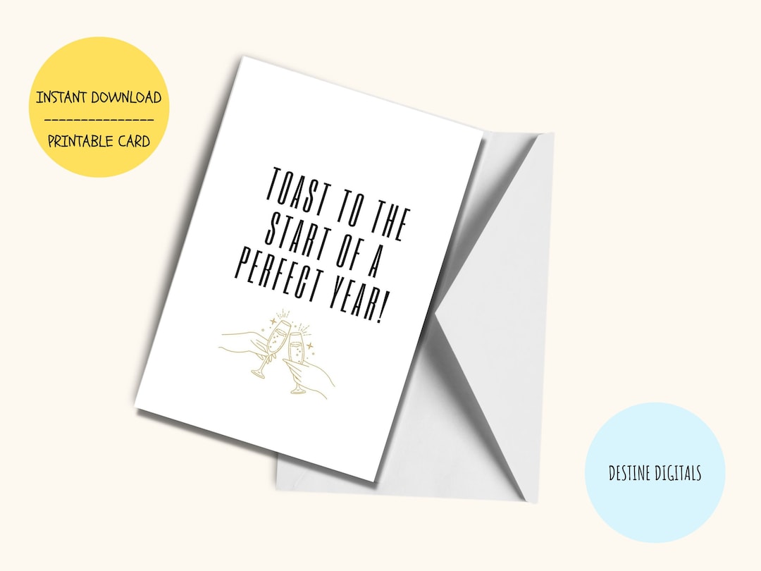Toast to a Perfect Year Card, New Year Card (digital Download) - Etsy