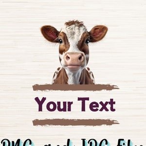 Split Monogram Cute Dairy Cow PNG JPG Instant Digital Download, Name ...