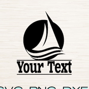 Split Monogram Sailboat Art Svg Dxf Png Instant Digital Download, Name ...