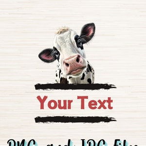 Split Monogram Cute Dairy Cow PNG JPG Instant Digital Download, Name ...