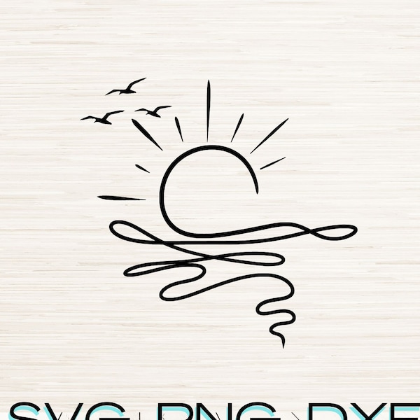 Beach Line Art - Etsy