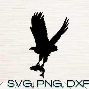 Bald Eagle and Fish Svg Dxf Png Instant Digital Download | Clipart ...