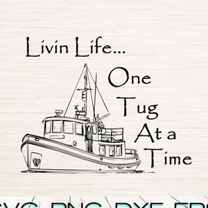 Tug Boat Svg Dxf Eps Png Jpg Instant Digital Download | Clipart Outline ...