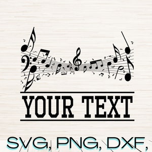 Split Monogram Music Notes Silhouette Svg Png Instant Digital Download ...