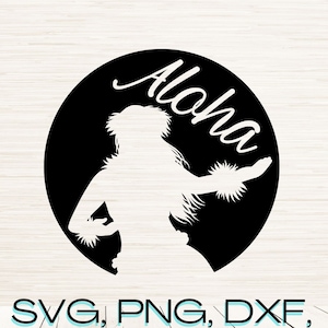 Aloha Hula Dancer Silhouette Svg File Png Dxf Instant Digital Download ...