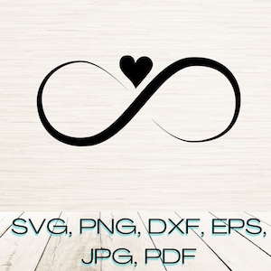 Infinity Sign With Heart Svg Png Instant Digital Download | Outline ...