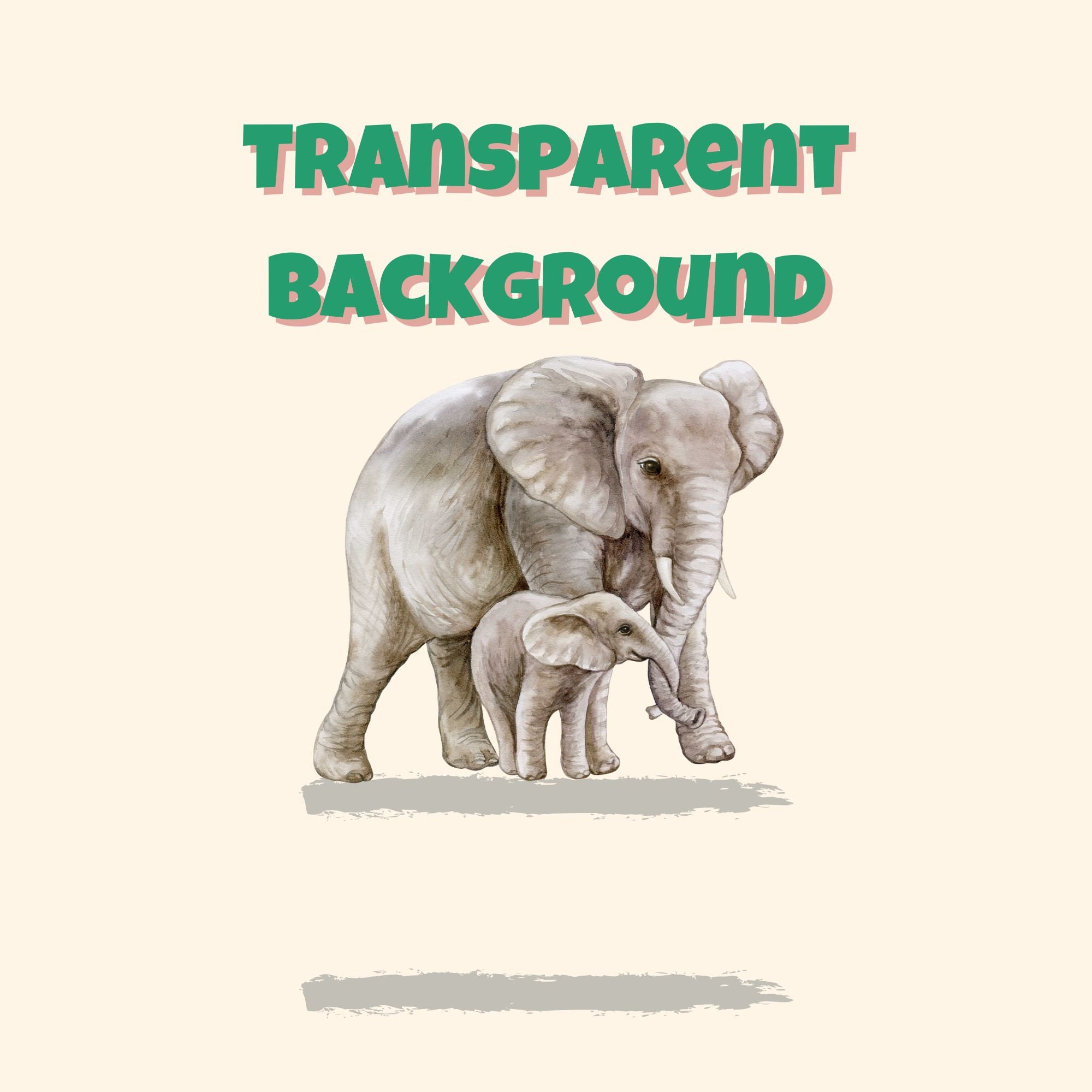 Split Monogram Baby Elephant With Mom PNG JPG Instant Digital Download ...