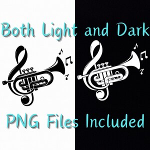 Trumpet Art Svg Dxf Png Instant Digital Download, Outline Silhouette ...