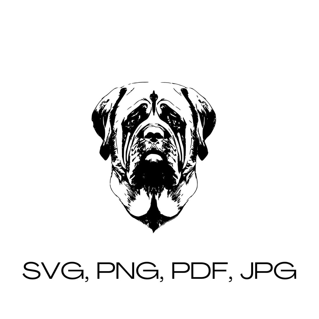 Mastiff Outline Silhouette Svg Instant Digital Download Mastiff Decal ...