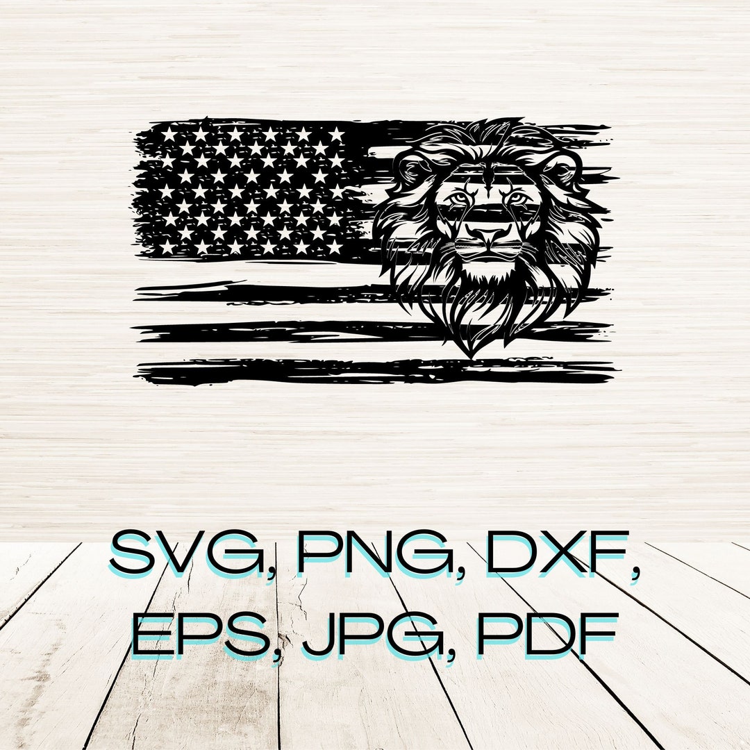 Lion Head and Flag Svg Dxf Eps Png Instant Digital Download | Clipart ...