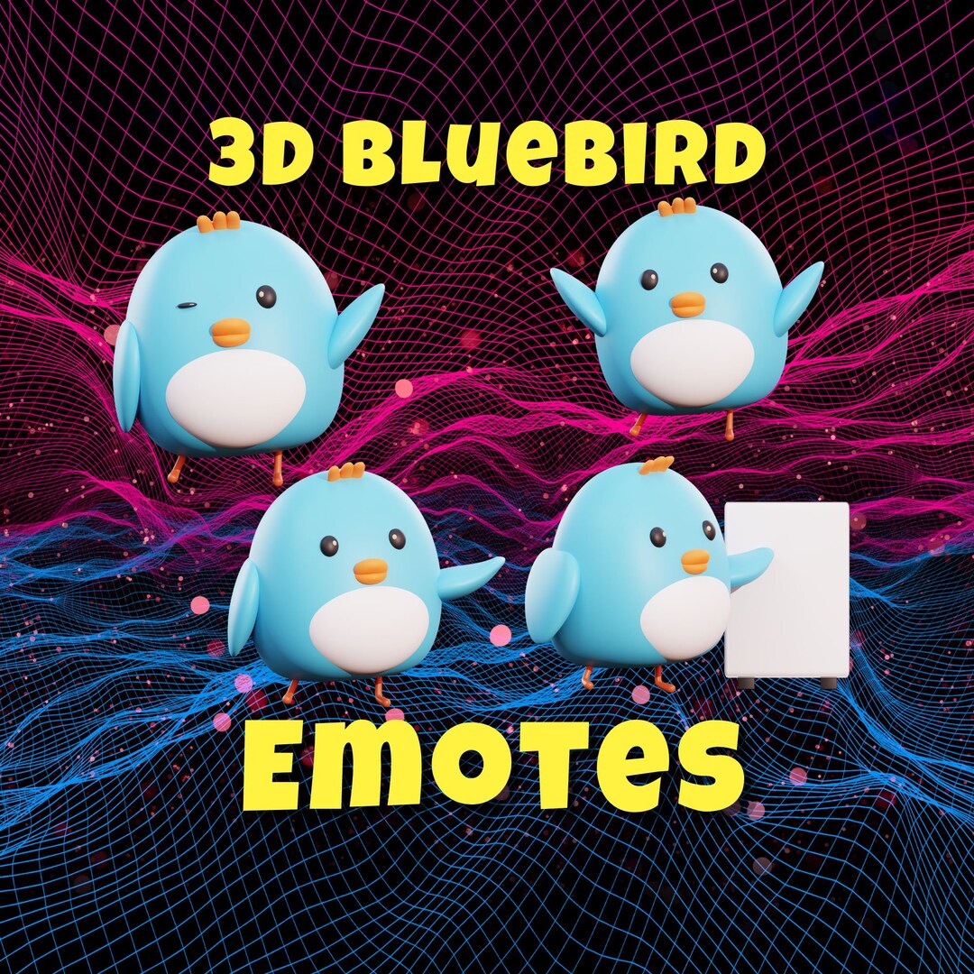 3D Bluebird Emotes | Twitch | Discord | Streaming | Youtube | Cute ...
