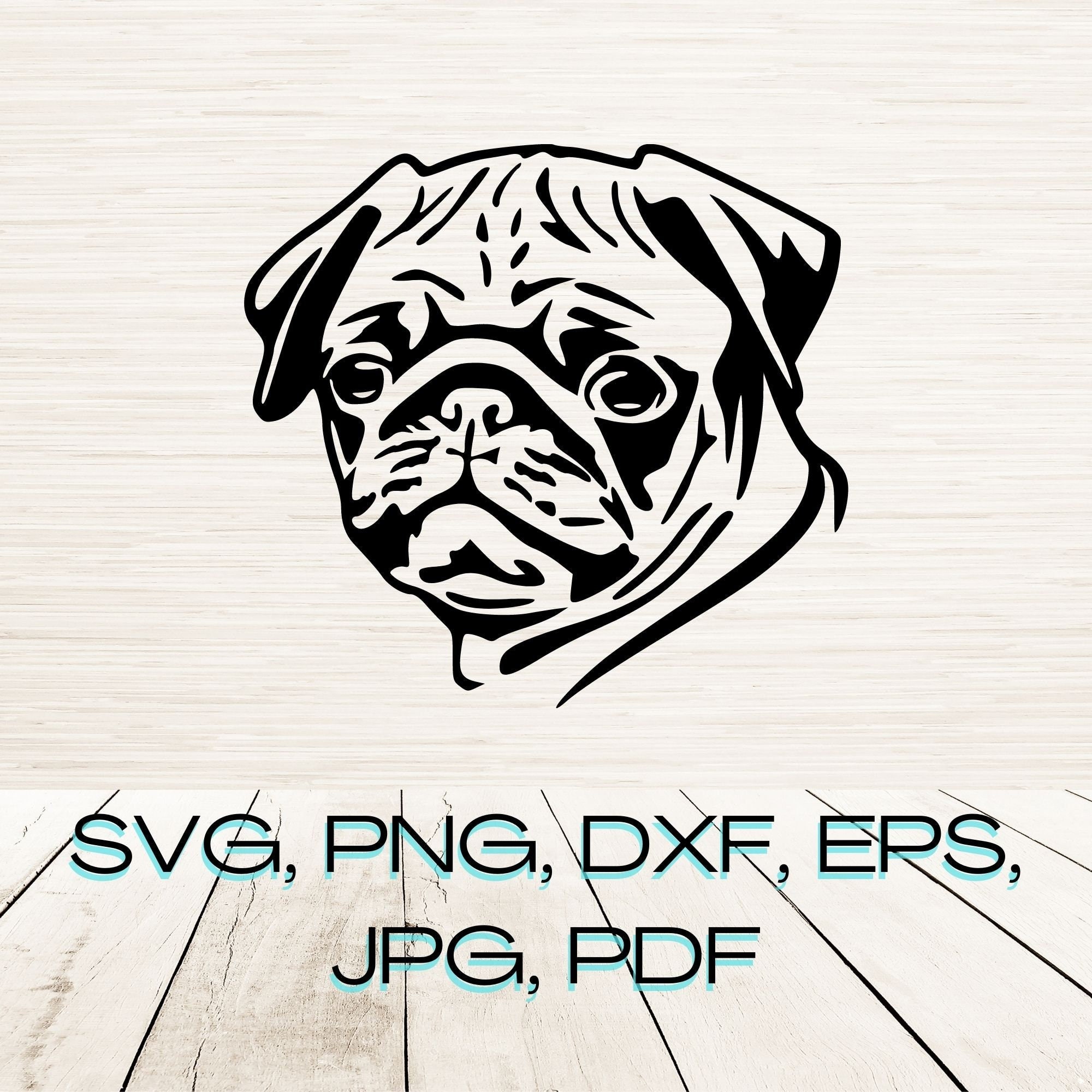 Pug Svg Dxf Jpg Png Instant Digital Download Clipart - Etsy Canada