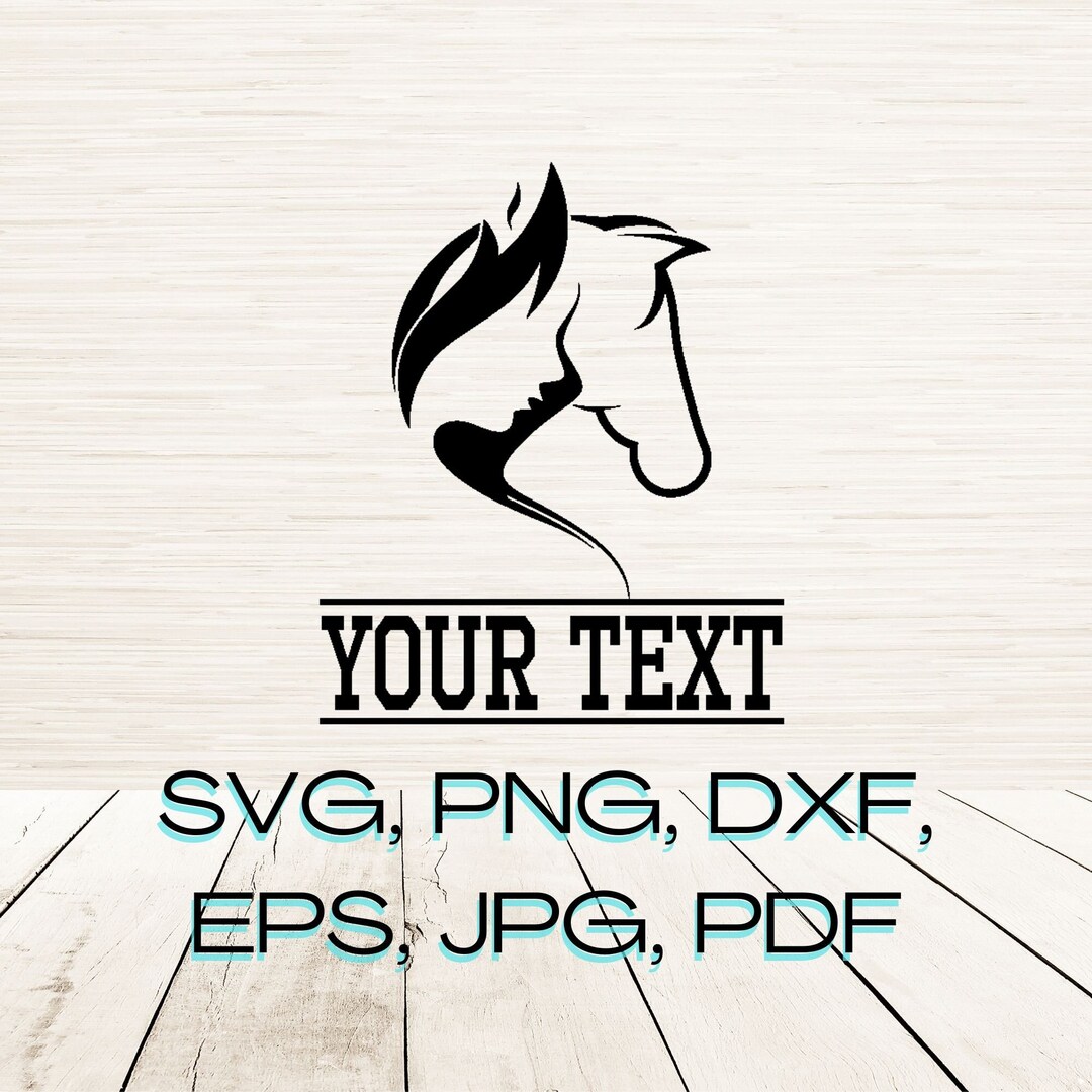 Split Monogram Woman and Horse Svg Dxf Png Instant Digital Download ...