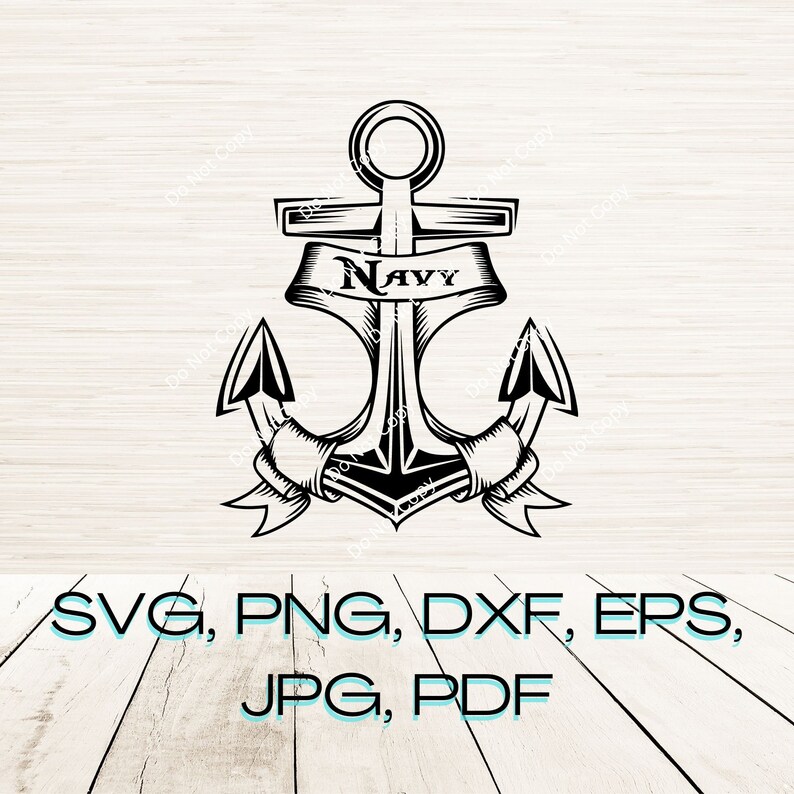 Navy Anchor Svg Dxf Png Eps Jpg Pdf Instant Digital Download - Etsy