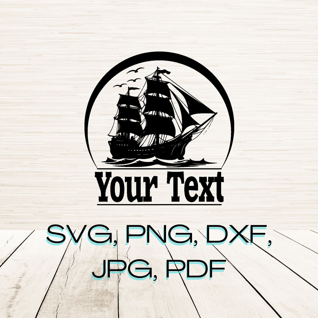 Split Monogram Sailboat Art Svg Dxf Png Instant Digital Download, Name ...