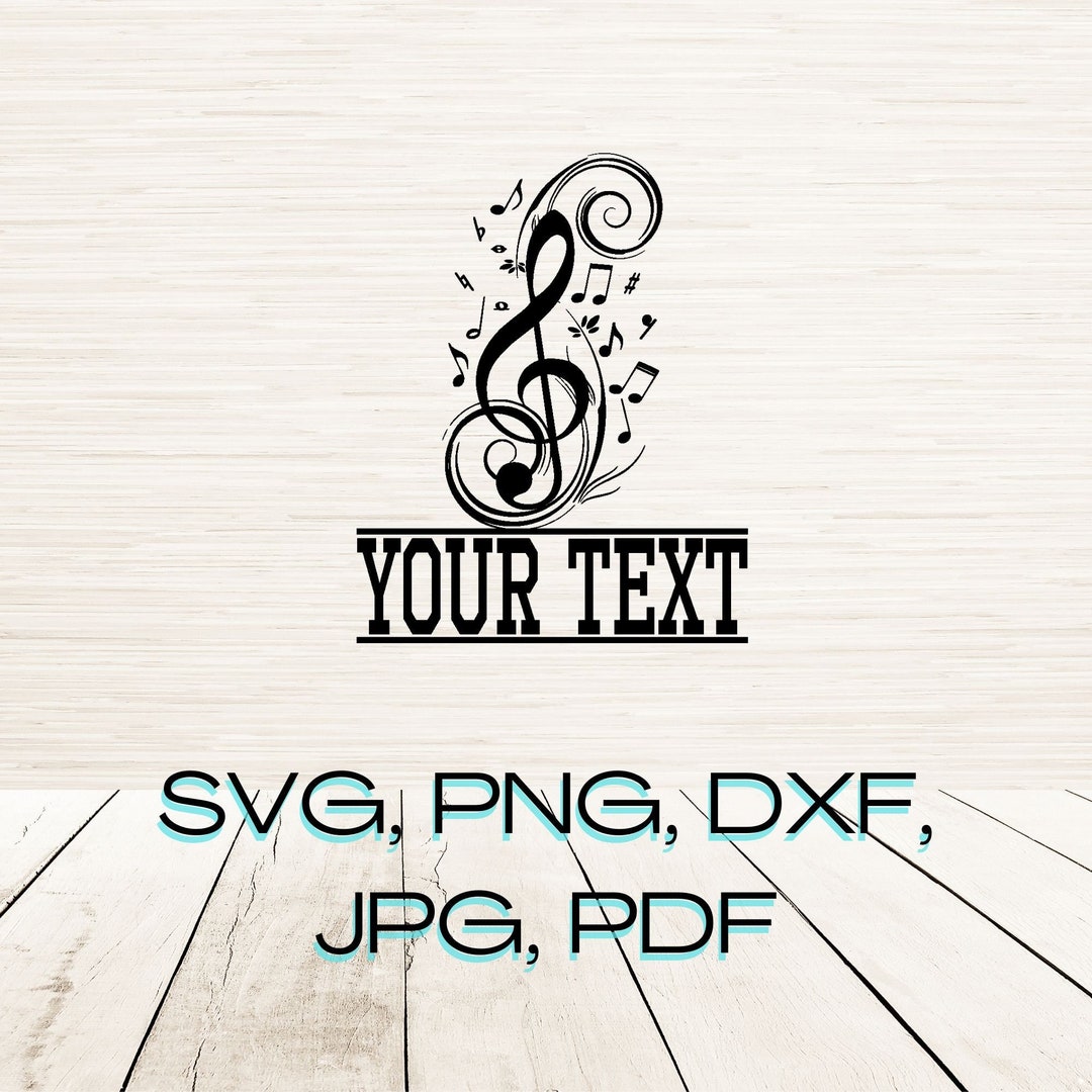 Split Monogram Music Notes Silhouette Svg Png Instant Digital Download ...