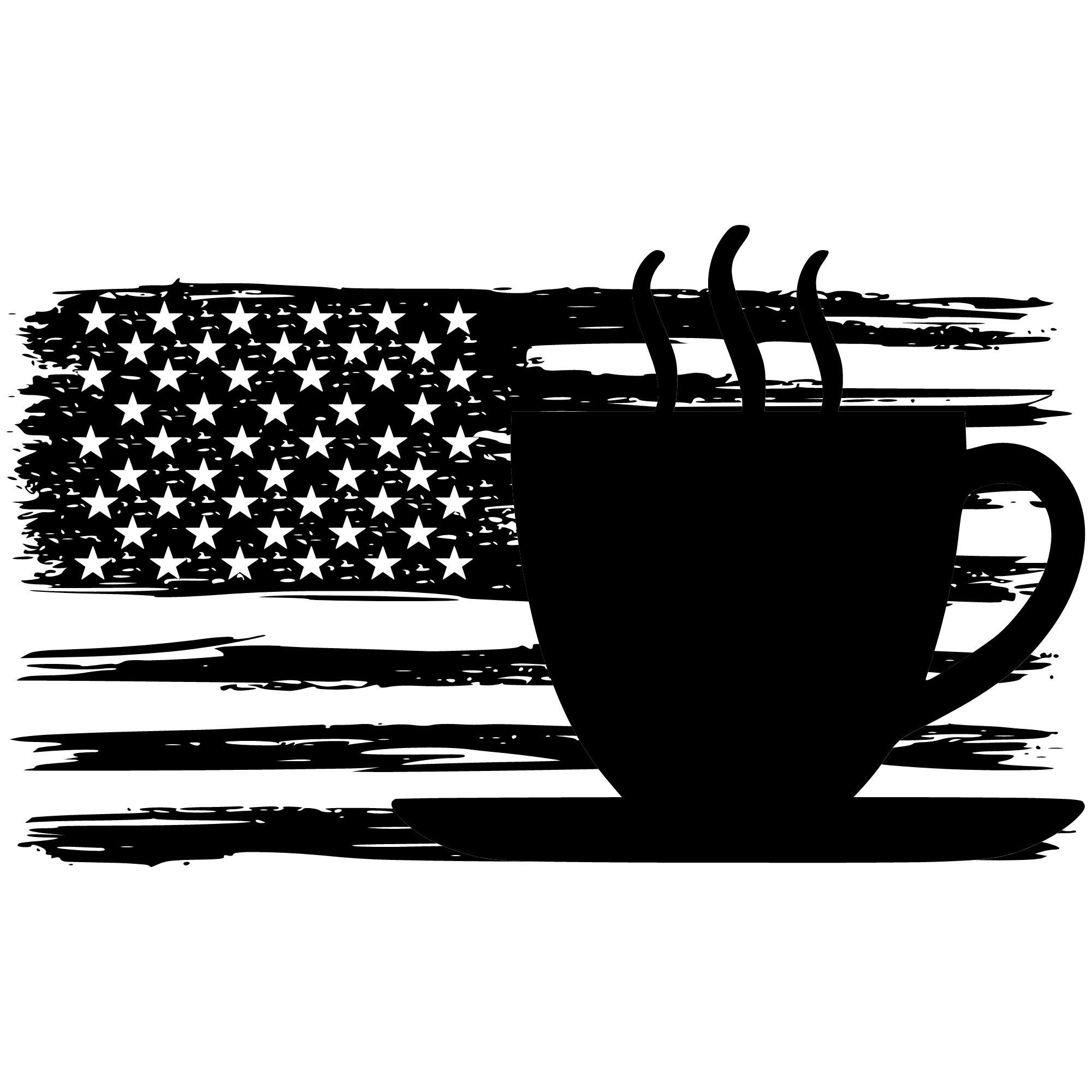 Coffee Cup and Flag Svg Dxf Eps Png Instant Digital Download - Etsy