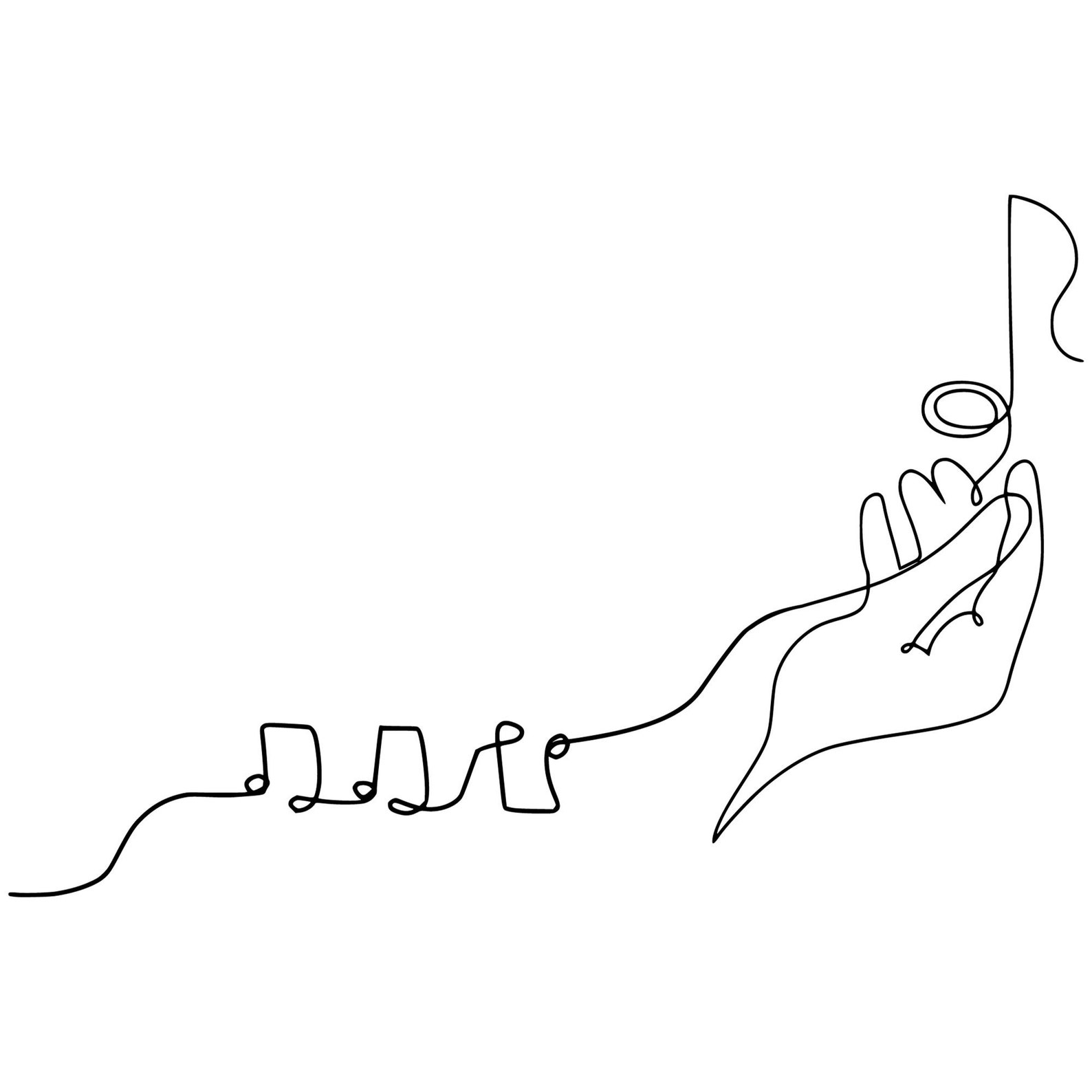 Minimalist Line Art Music Notes Svg Png Instant Digital Download Laser ...