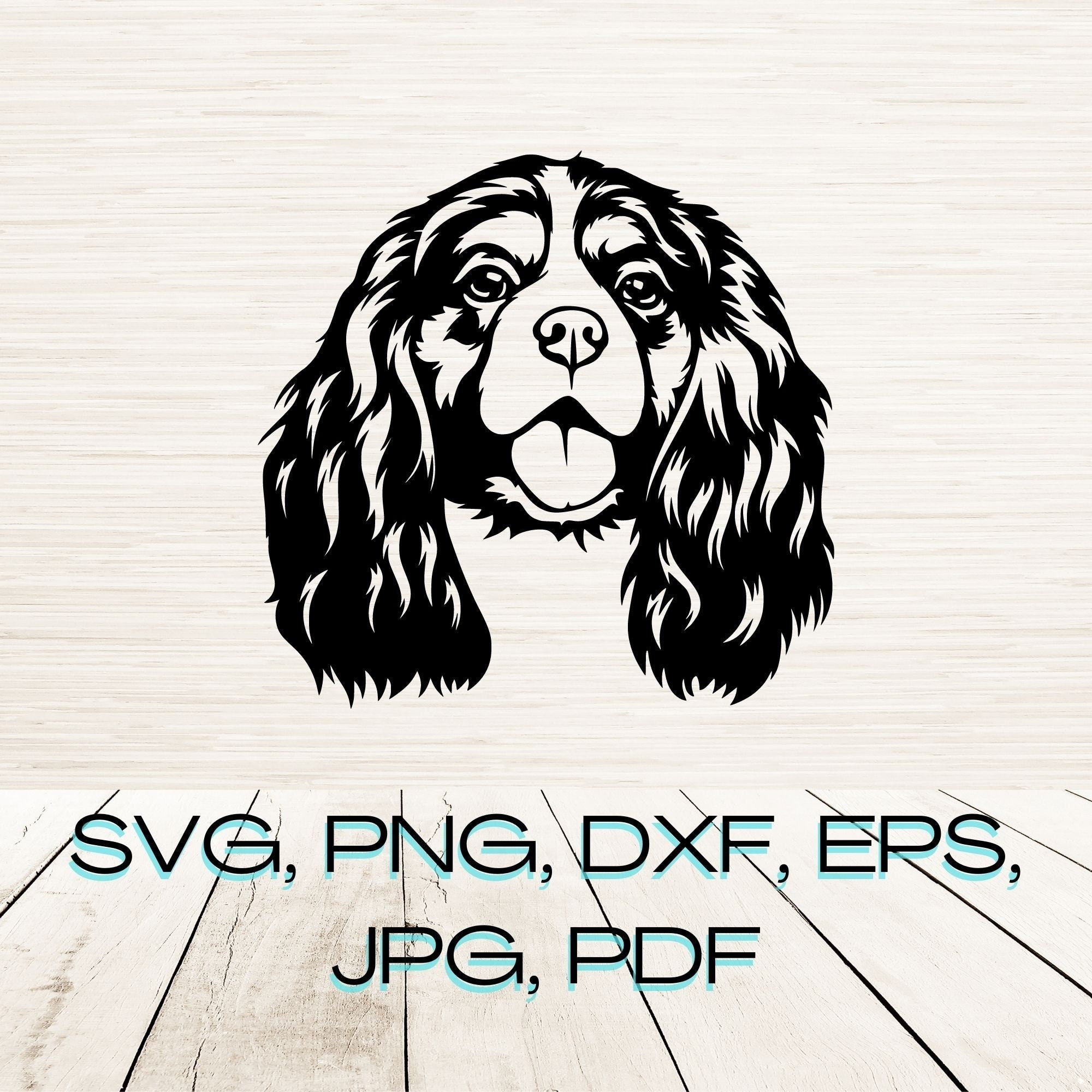 Cute Cavalier King Charles Spaniel Svg Dxf Eps Jpg Png Instant Digital ...