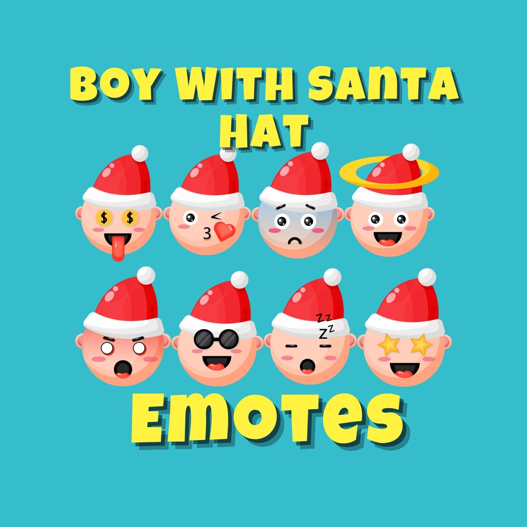 Boy With Santa Hat Emotes | Twitch | Discord | Streaming | Youtube ...