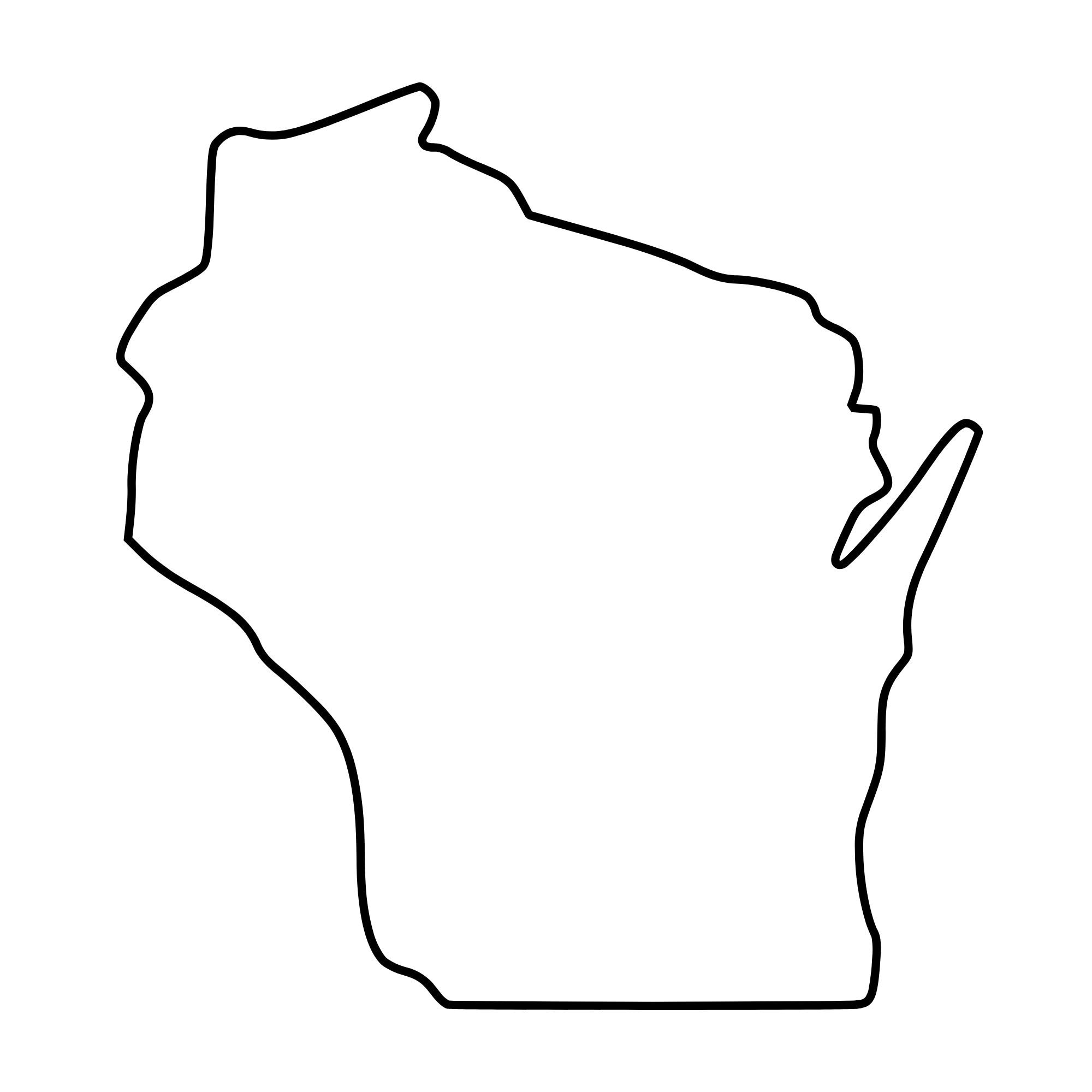 Wisconsin State Outlines Svg Dxf Instant Digital Download - Etsy