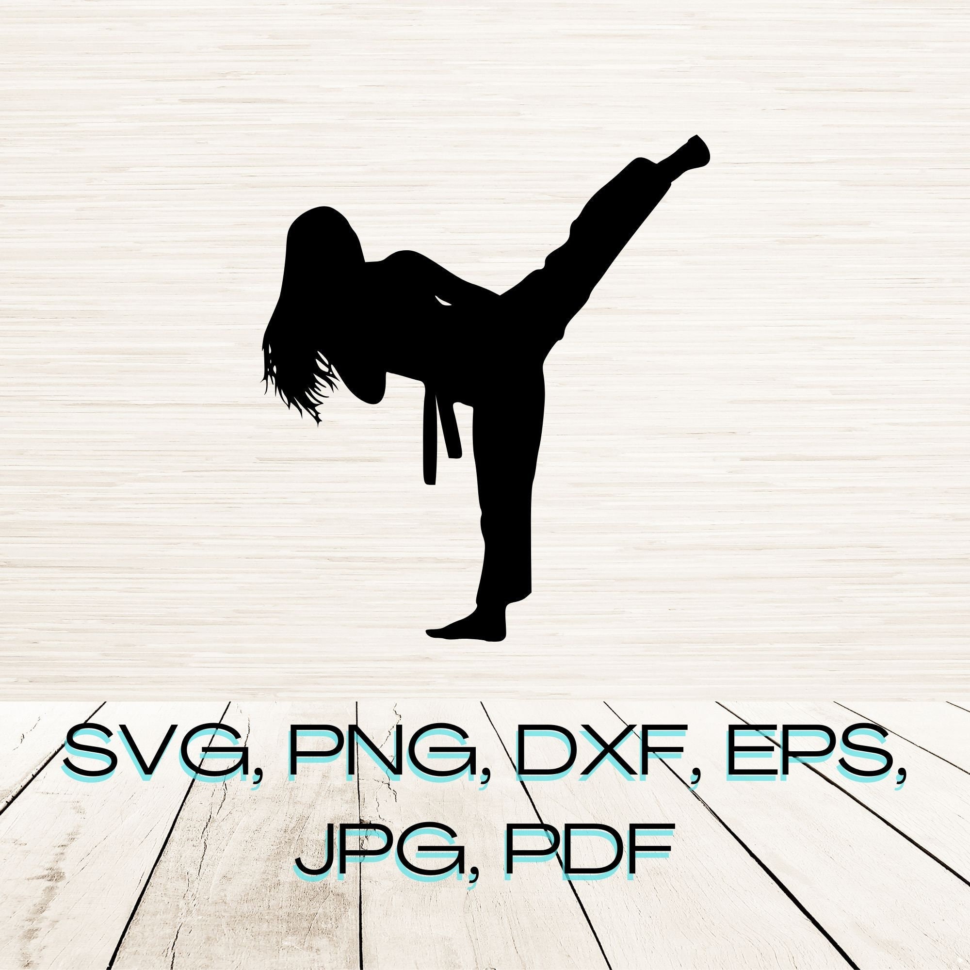 Martial Arts Kick Svg Dxf Eps Png Instant Digital Download - Etsy