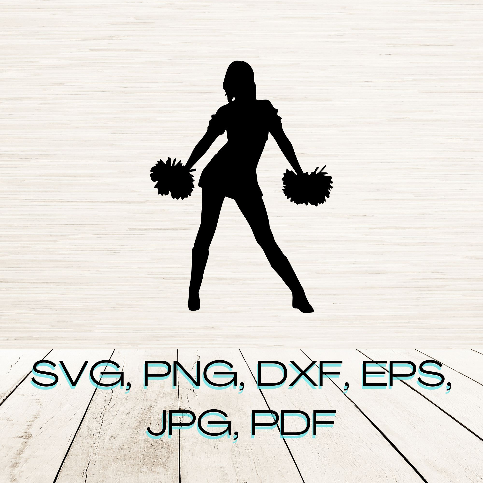 Cheerleader Pose Art Svg Dxf Png Instant Digital Download - Etsy