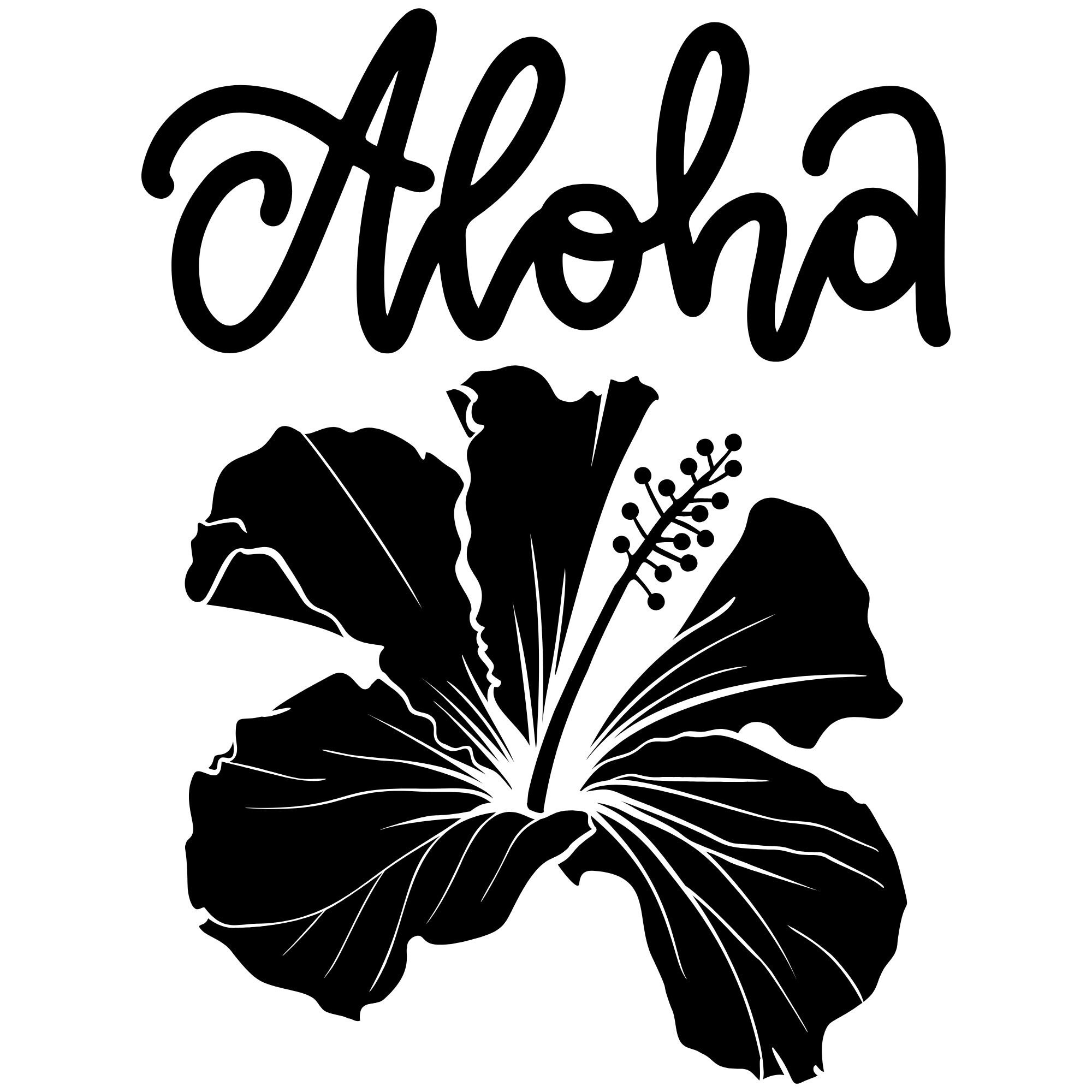Aloha Lilly Flower Silhouette Svg File Png Dxf Instant Digital Download ...
