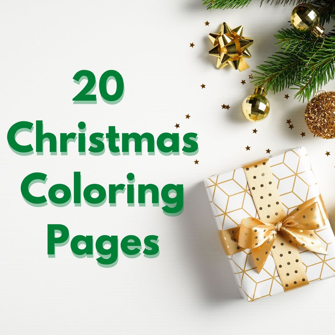 20 Page Christmas Printable Coloring Pages | Pdf Printable Instant ...