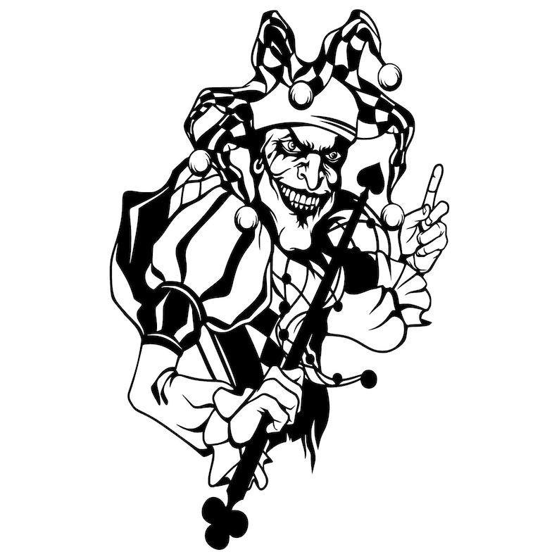 Joker Playing Card Svg Dxf Eps Png Instant Digital Download - Etsy