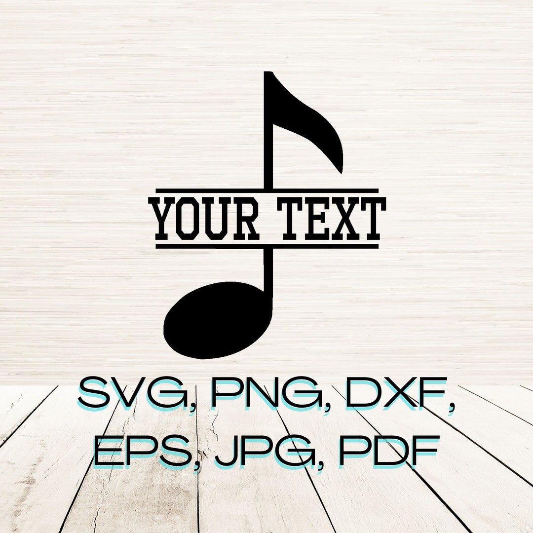Split Monogram Music Note Art Svg Dxf Png Eps Instant Digital Download ...