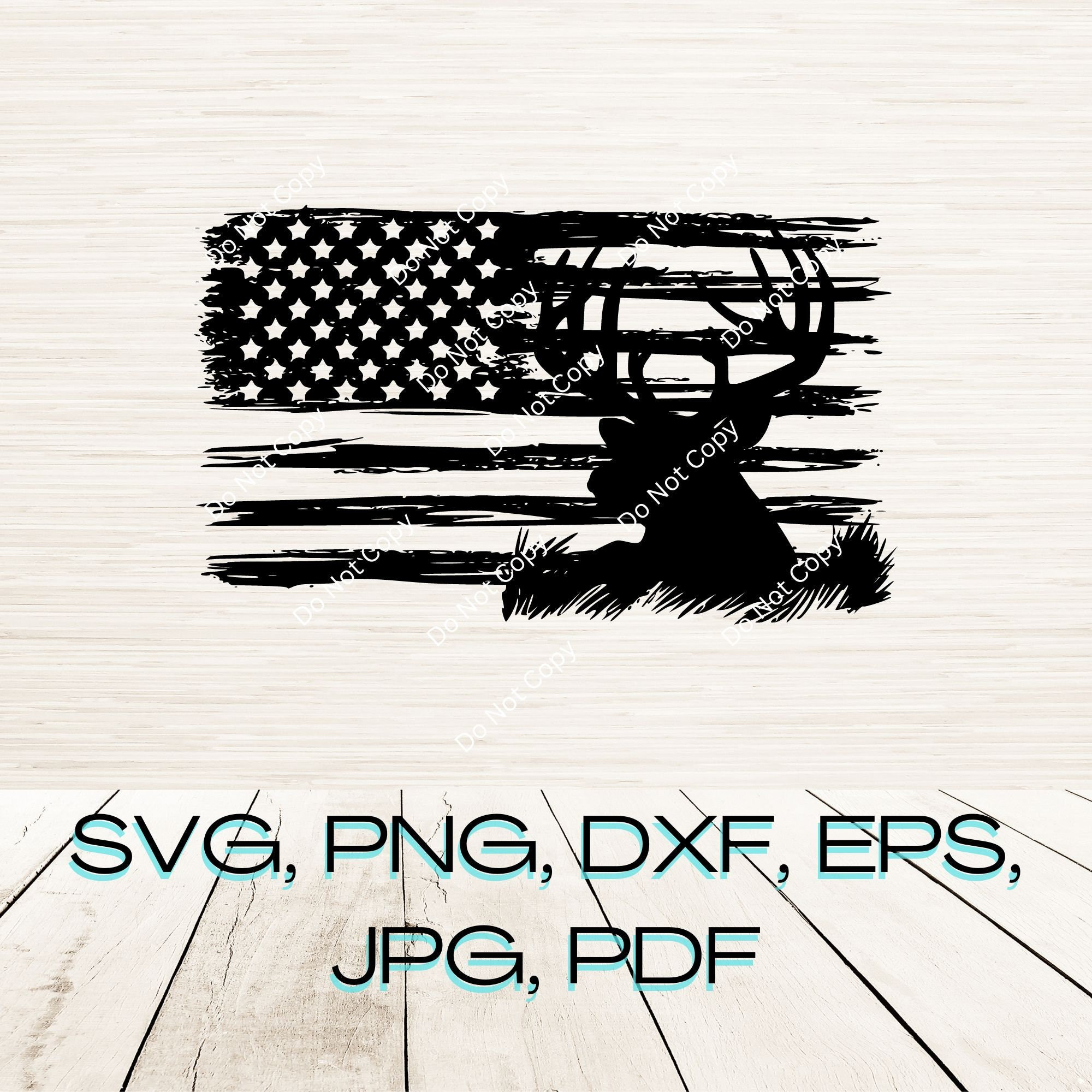 Deer Buck and Flag Svg Dxf Eps Png Instant Digital Download | Clipart ...