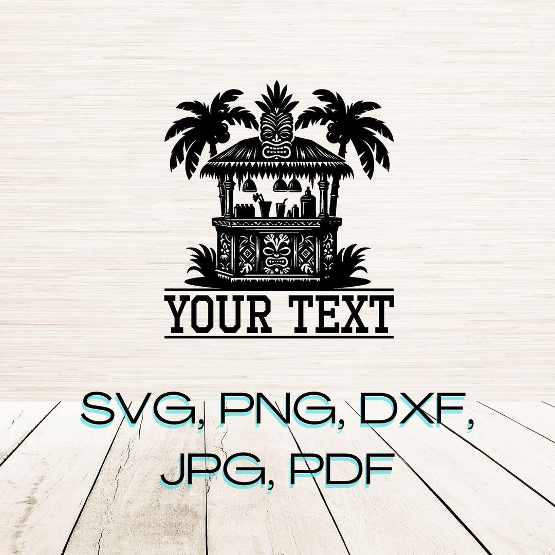 Split Monogram Tiki Bar Art Svg Dxf Png Instant Digital Download, Name ...