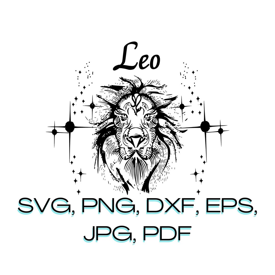 Leo Zodiac Svg Clipart Instant Digital Download | Eps Dxf Png Outline ...