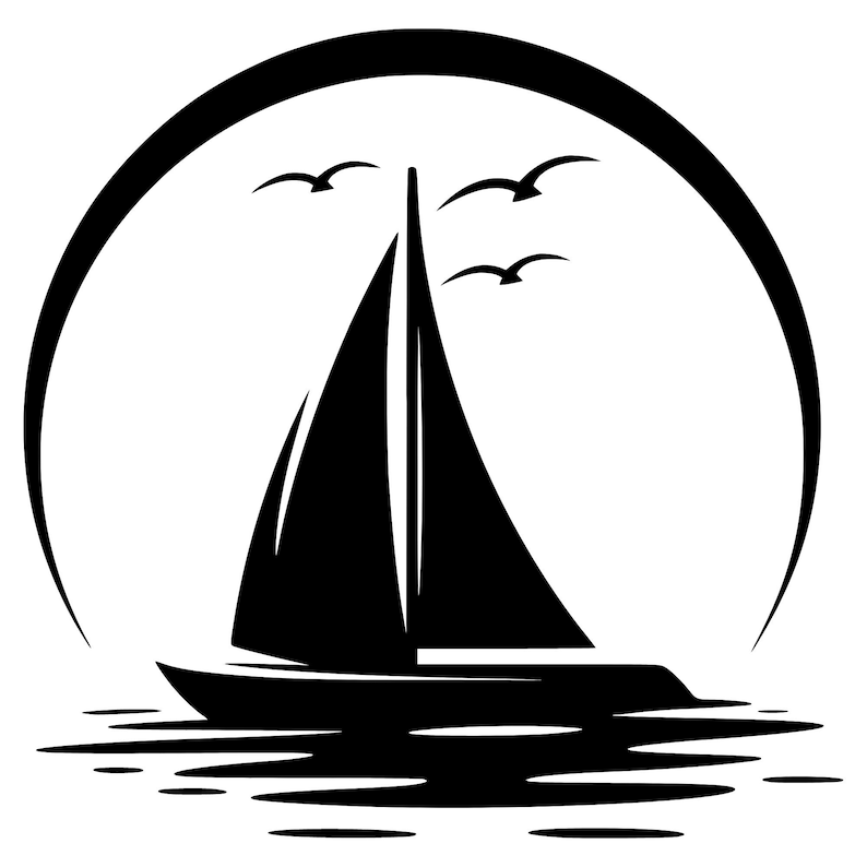 Sailboat Ocean Svg Png Dxf Eps Instant Digital Download - Etsy