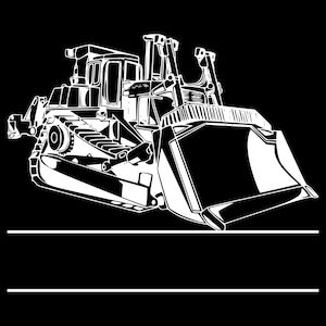 Split Monogram Bulldozer Silhouette Svg Png Dxf Instant Digital ...
