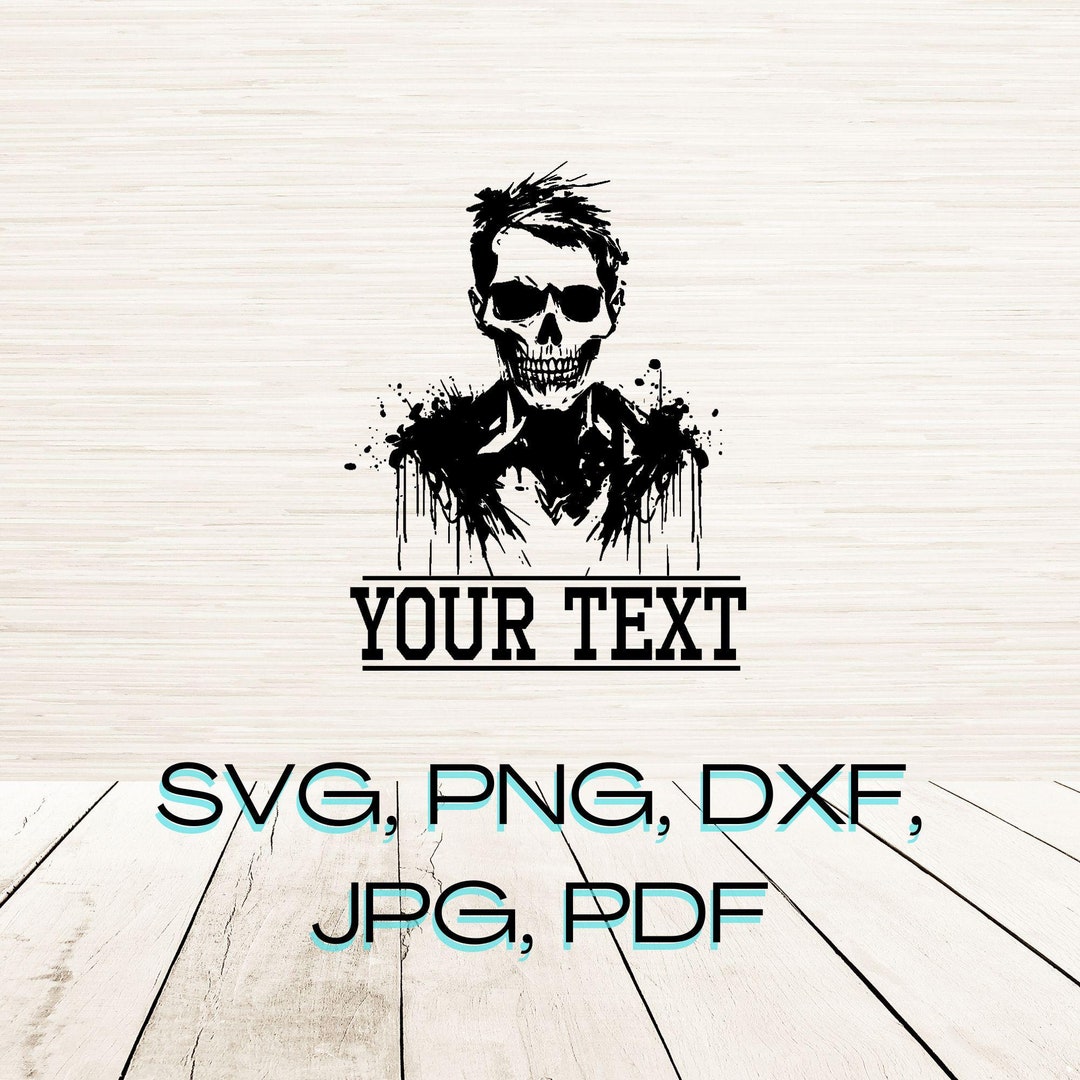 Split Monogram Skull Art Svg Dxf Png Instant Digital Download, Name ...