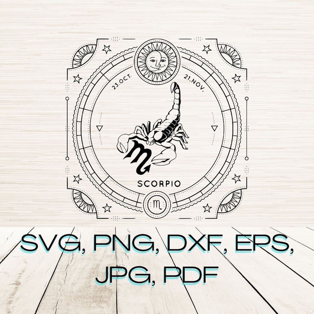 Scorpio Zodiac Svg Clipart Instant Digital Download | Eps Dxf Png ...