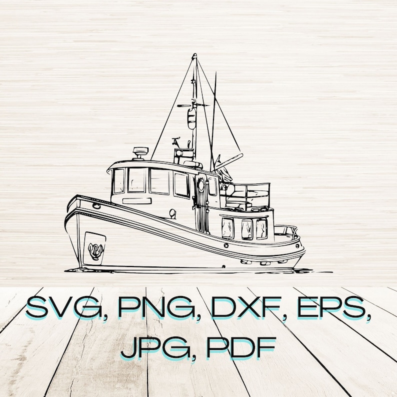 Tug Boat Svg Dxf Eps Png Jpg Instant Digital Download - Etsy