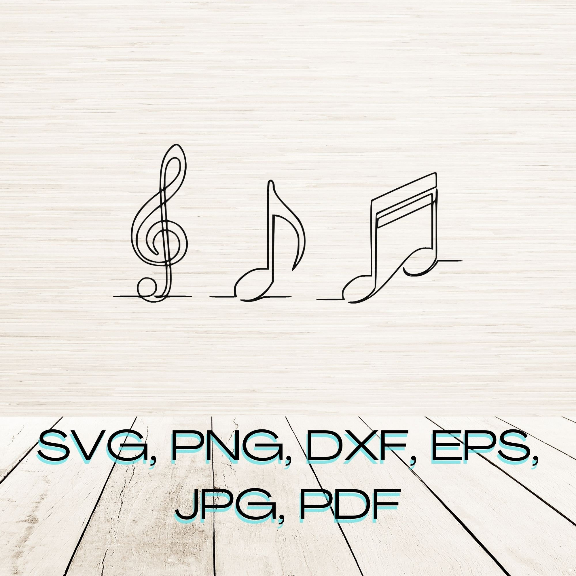 Line Art Music Notes Svg Dxf Eps Jpg Png Pdf Instant Digital Download ...