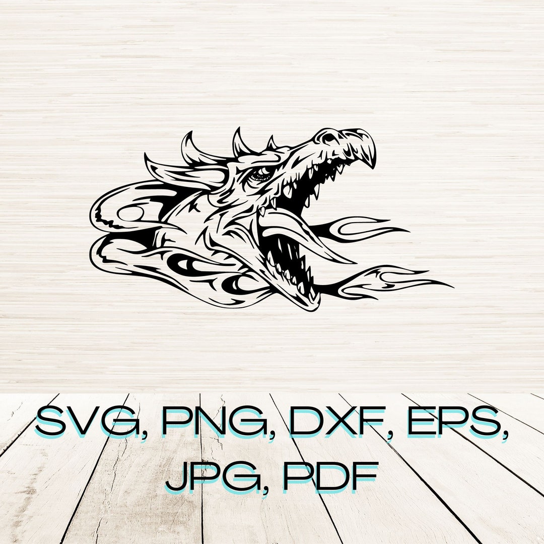 Dragon Design Svg Dxf Eps Jpg Png Pdf Instant Digital Download ...